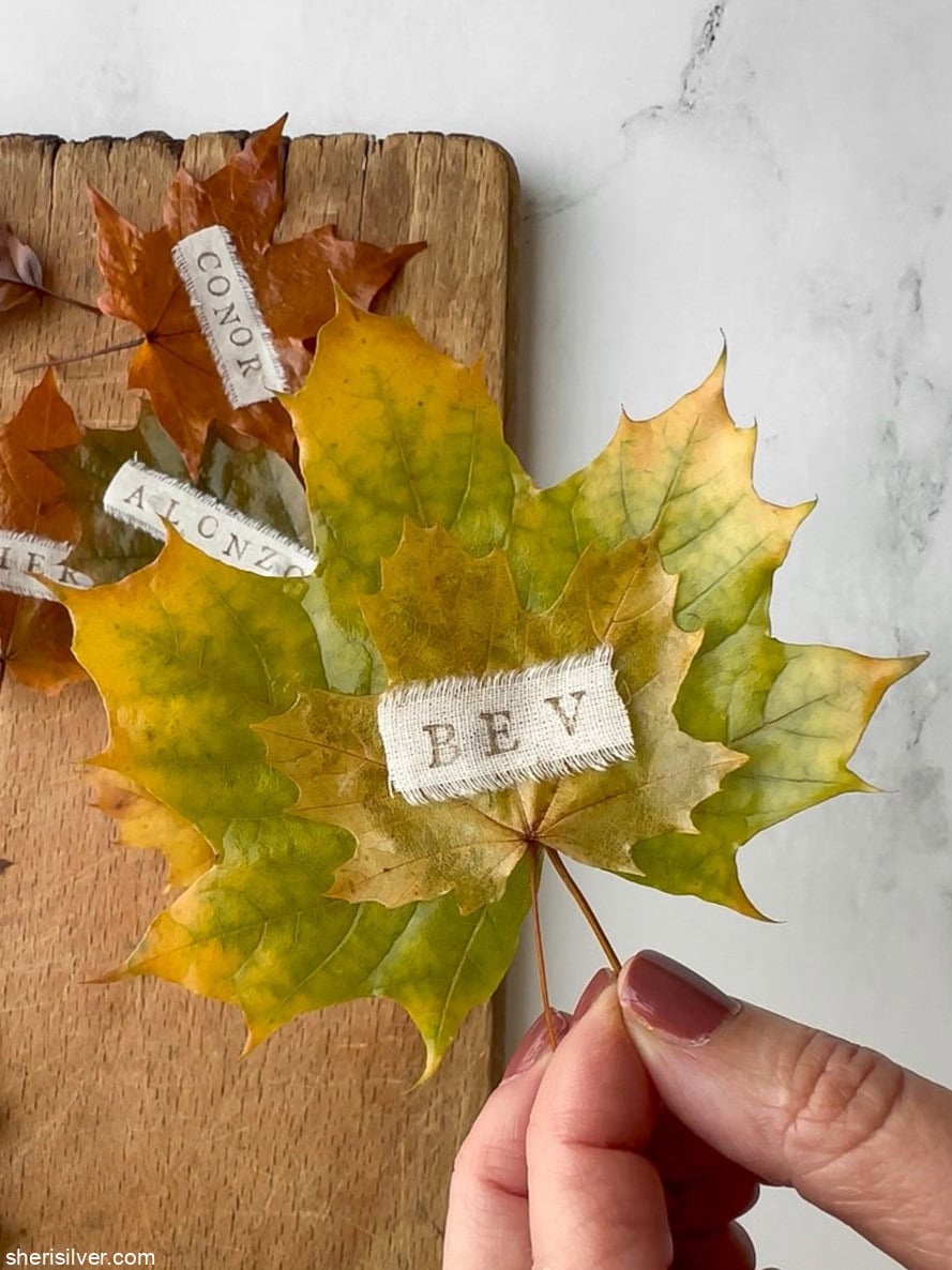 Easy DIY Leaf Place Cards for Thanksgiving | sheri silver