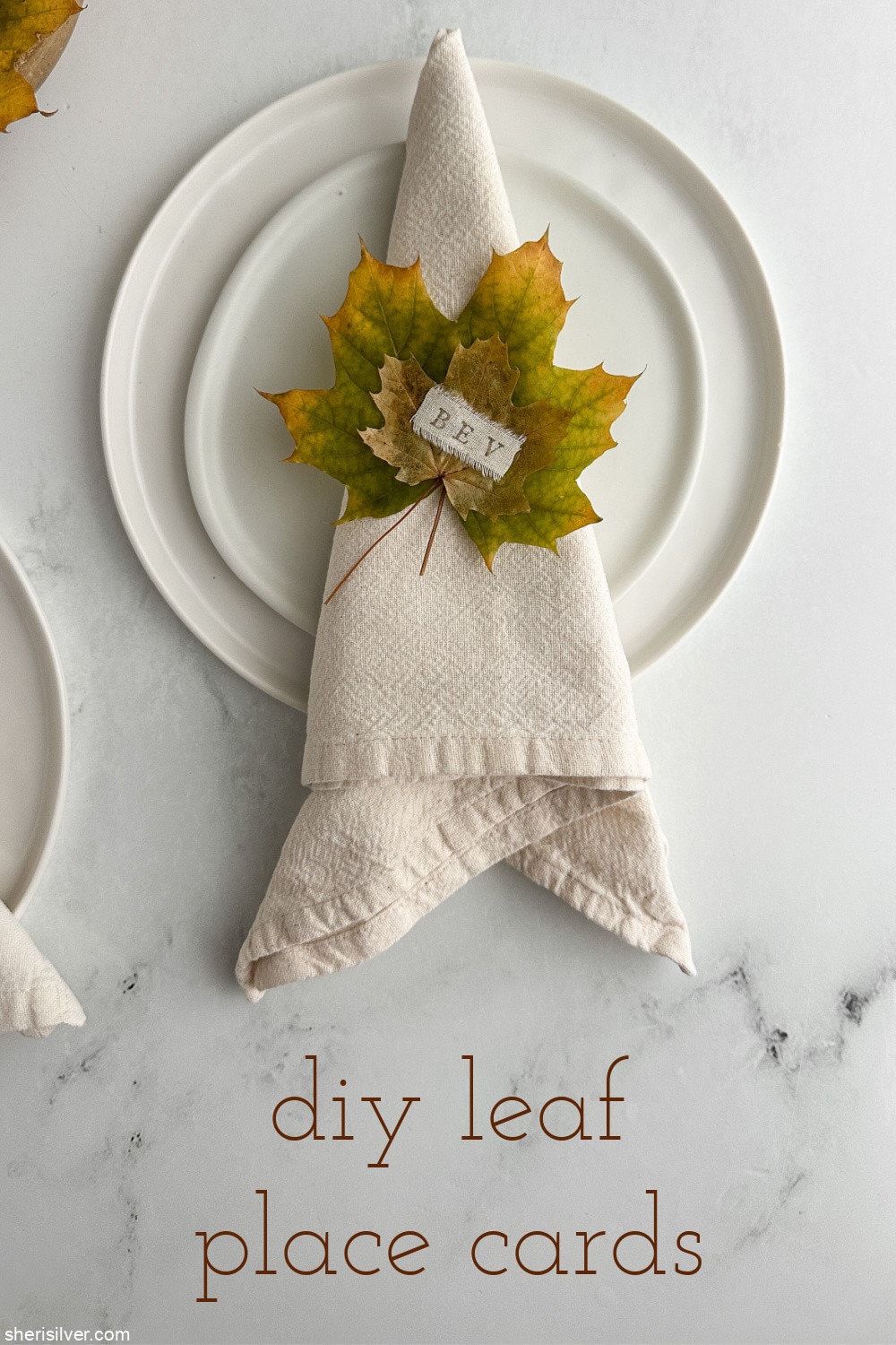 Easy DIY Leaf Place Cards for Thanksgiving | sheri silver